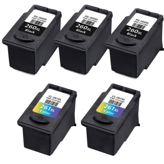 Canon Ink Cartridges 260 261 XL Combo Pack of 5 @ $109.45