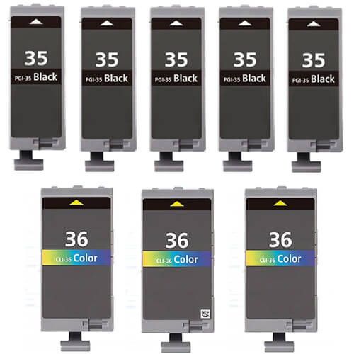 Canon Ink 35 and 36 Cartridges Combo Pack of 8 @ $32.72