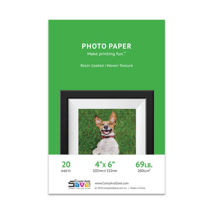 4x6 Woven Photo Paper - 20 Sheets Resin Coated @ $1.79