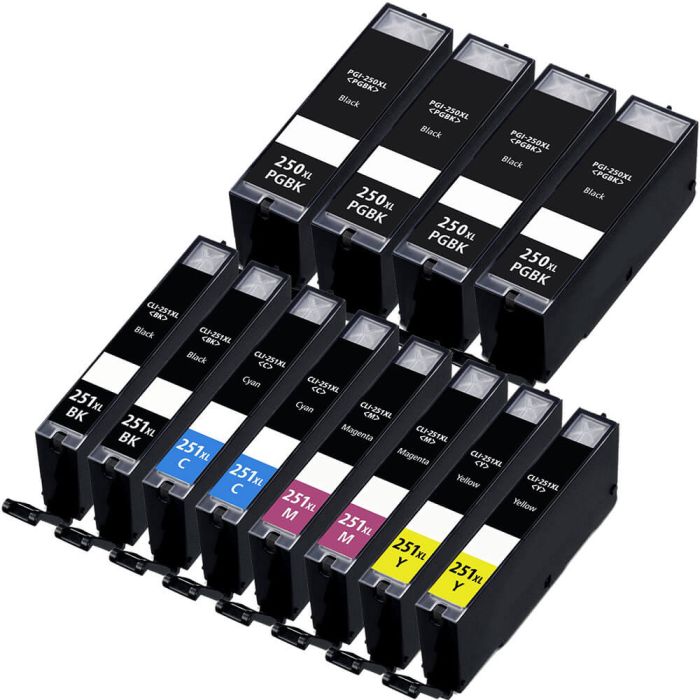 Compatible Canon PGI-250XL CLI-251XL High Yield Printer Inkjet Cartridge