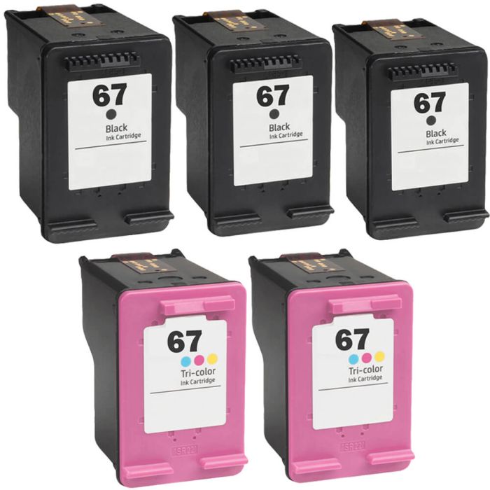 HP 67 Ink Cartridges HP Ink Cartridge 67 5 Pack 89 75