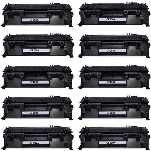 HP 80X Toner Cartridges - CF280X Black 10-Pack @ $269.90