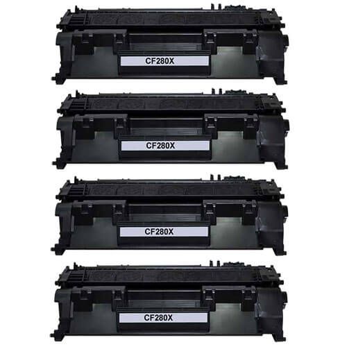 HP LaserJet CF280X 80X Black Toner 4-Pack @ $111.96